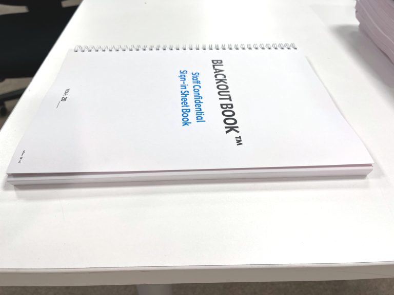 GDPR Staff Sign-In Book with Lunch Break (1,200 Names) – visitorbooks.ie
